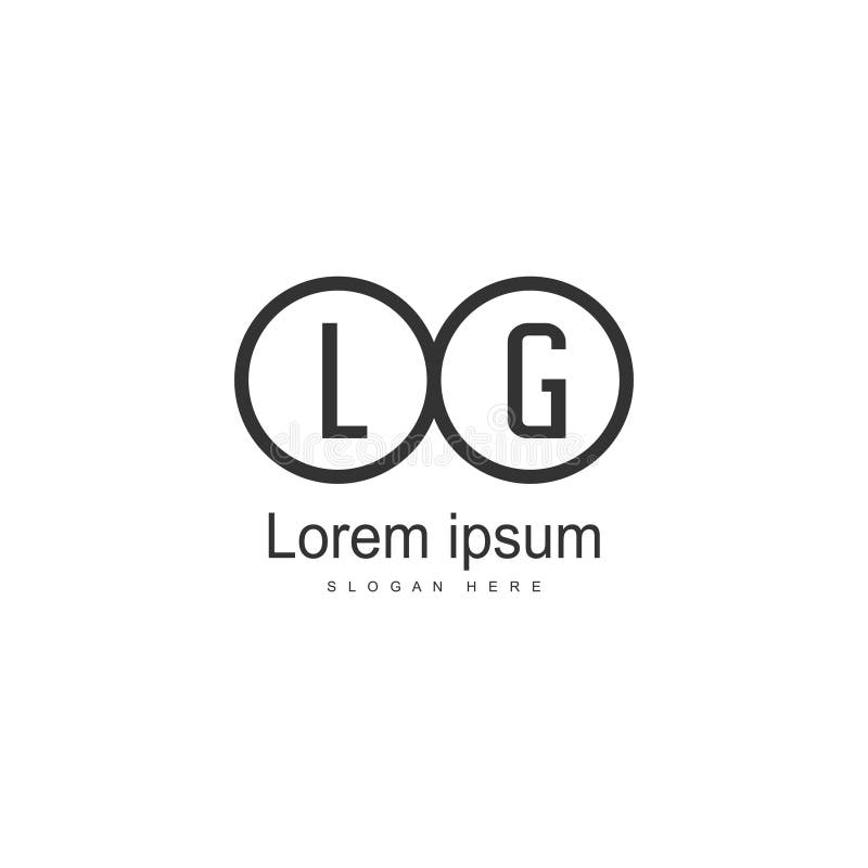 Initial LG Logo Template with Modern Frame. Minimalist LG Letter Logo ...