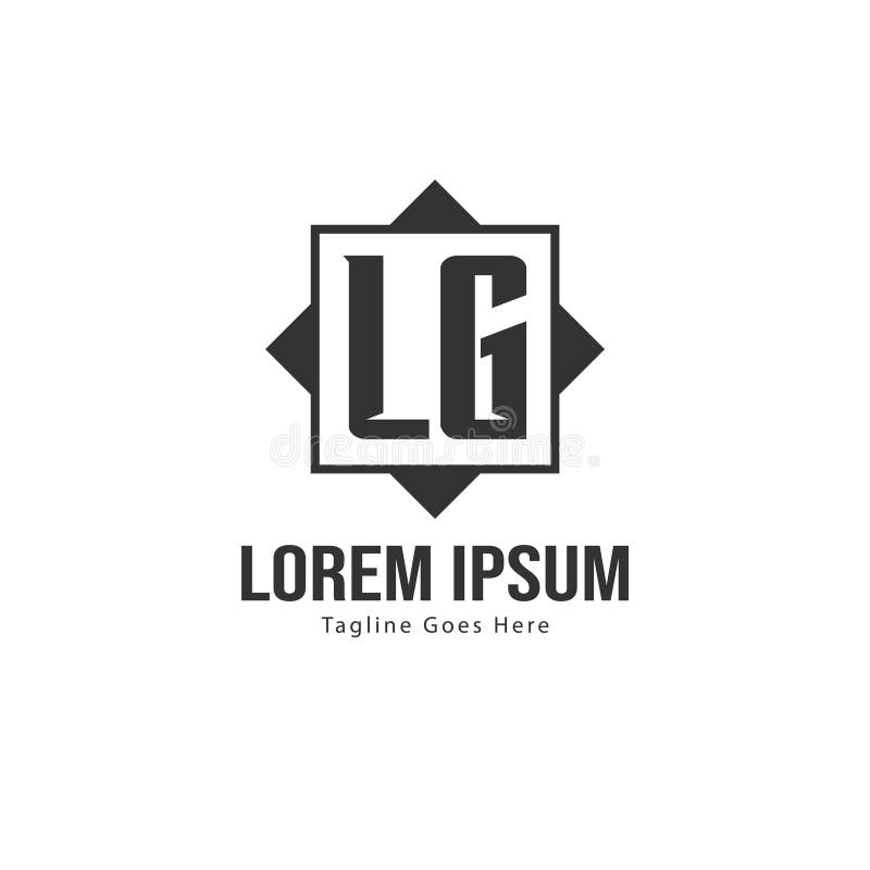 Initial LG Logo Template with Modern Frame. Minimalist LG Letter Logo ...
