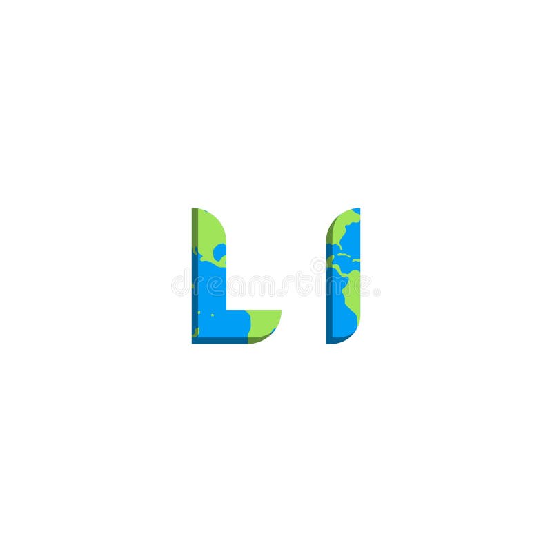 Initial LI Logo Design with World Map Style, Logo Business Branding ...