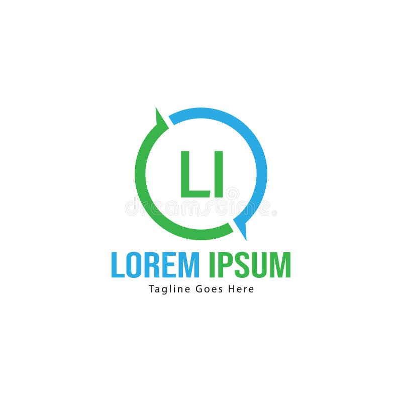 Initial LI Logo Template with Modern Frame. Minimalist LI Letter Logo ...