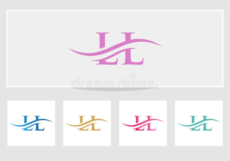 Initial LL Letter Linked Logo Vector Template. Swoosh Letter LL Logo ...
