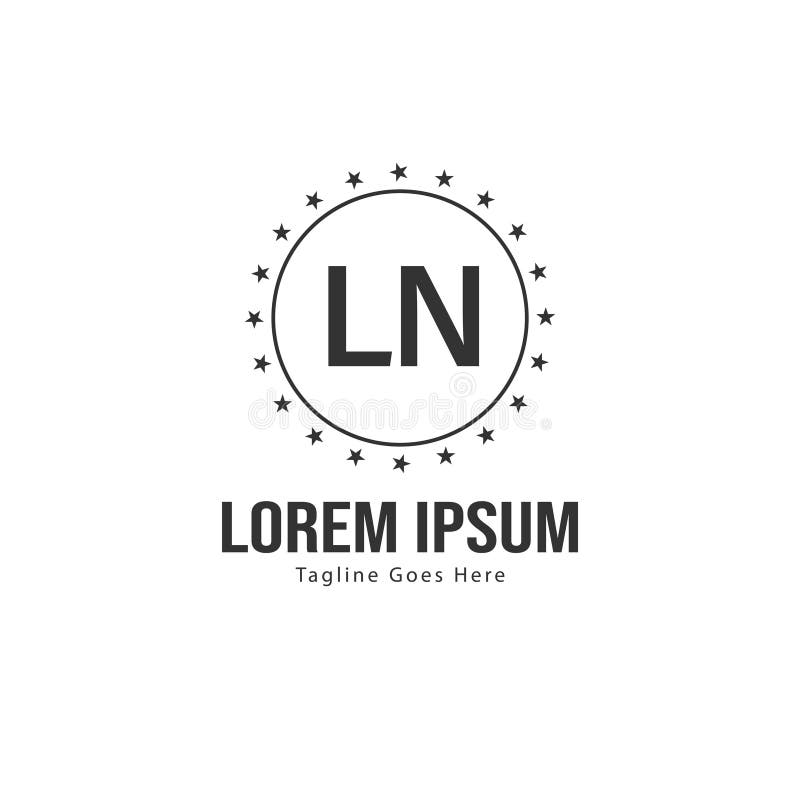 Initial LN Logo Template with Modern Frame. Minimalist LN Letter Logo ...