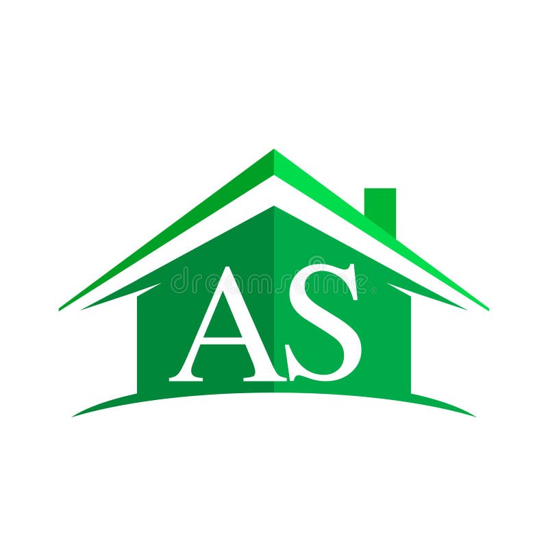Initial Logo AS with House Icon and Green Color, Business Logo and ...