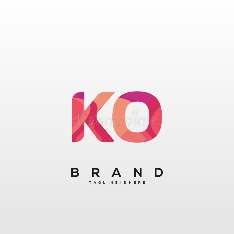 KO Initial Logo with Colorful Circle Template Vector Stock Vector ...
