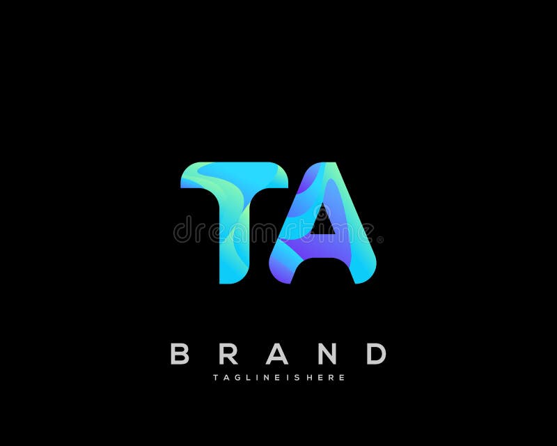 Initial Letter TA Logo with Colorful Circle Background, Letter ...