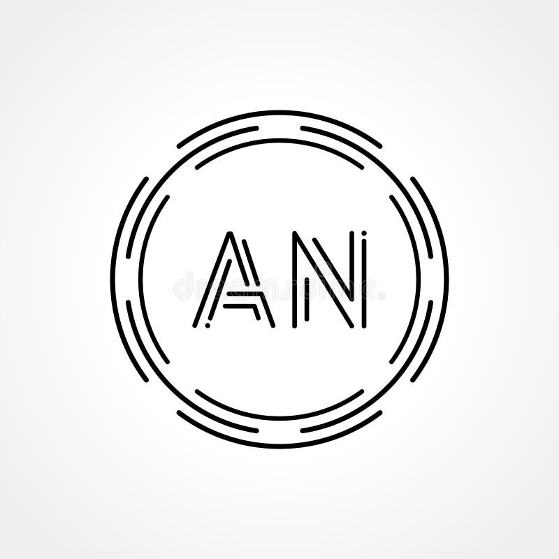 Initial an Logo Creative Typography Vector Template. Digital Abstract ...