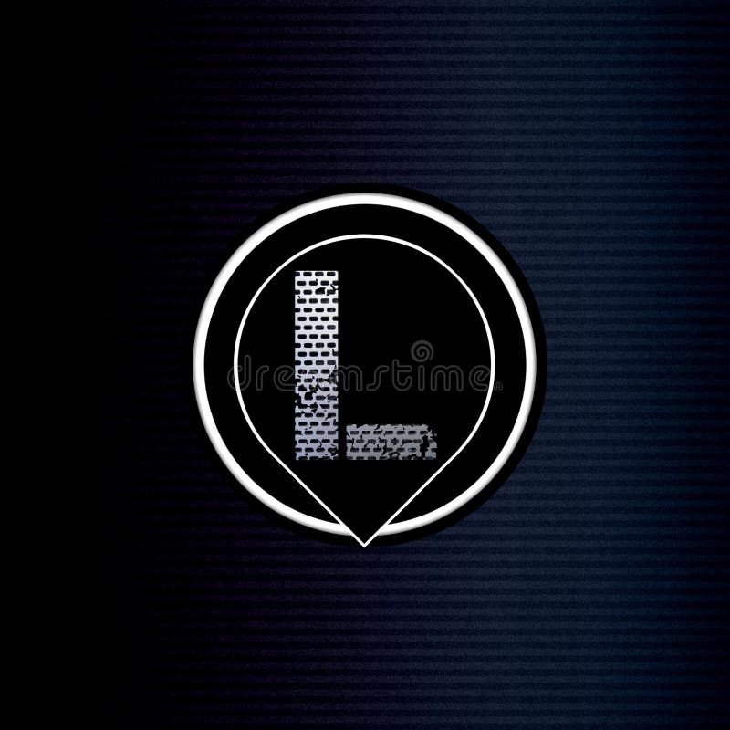 Initial Logo Design with Blue in the Dark Background Stock Illustration ...