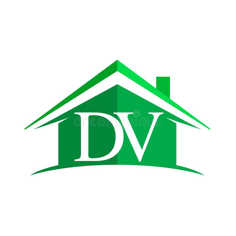 Initial Logo DV with House Icon and Green Color, Business Logo and ...