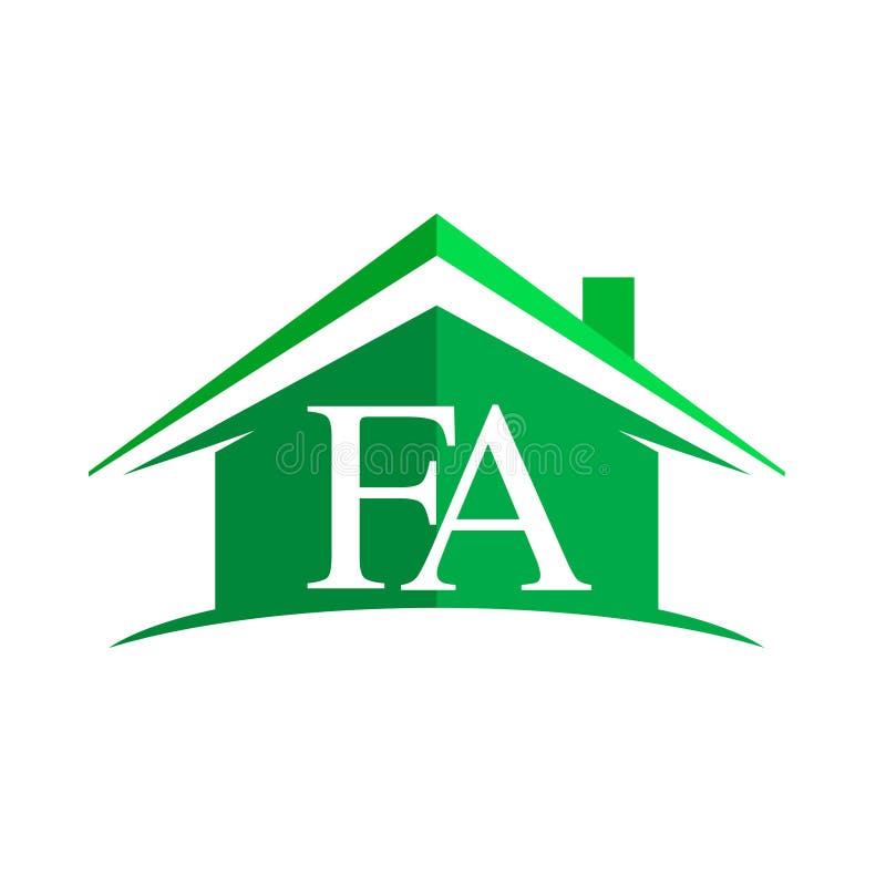Initial Logo FA with House Icon and Green Color, Business Logo and ...