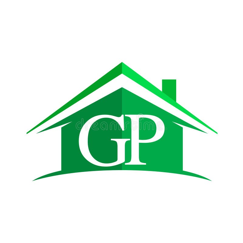 Initial Logo GP With House Icon And Green Color, Business Logo And ...