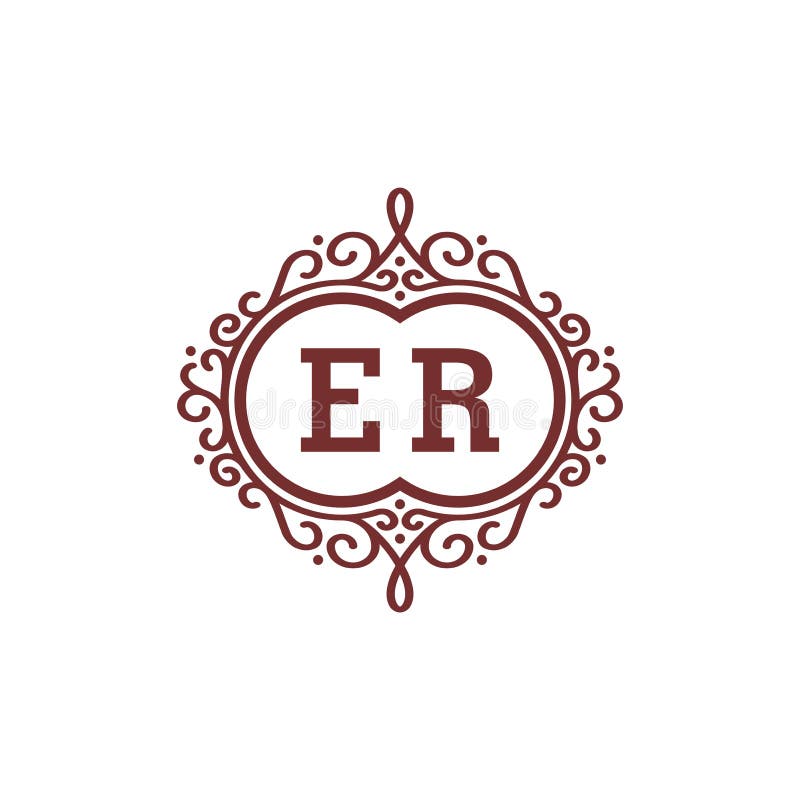 Initial Logo Letter ER Elegant Typeface Design Stock Vector ...
