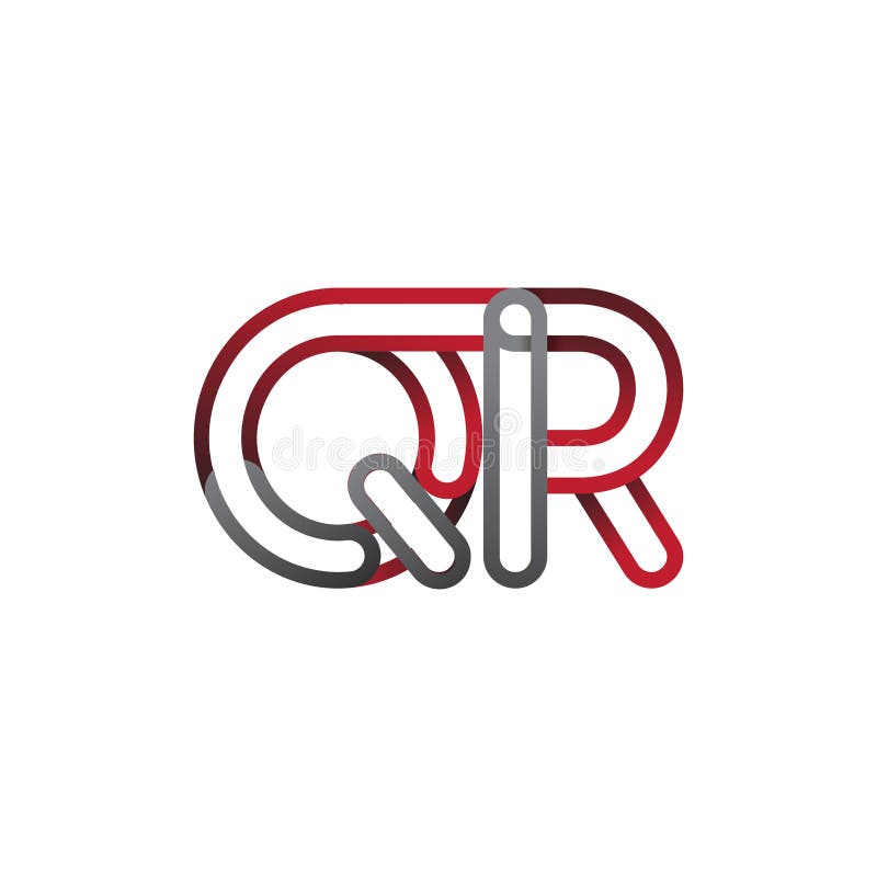 Initial Logo Letter HY, Linked Outline Red and Grey Colored, Rounded ...