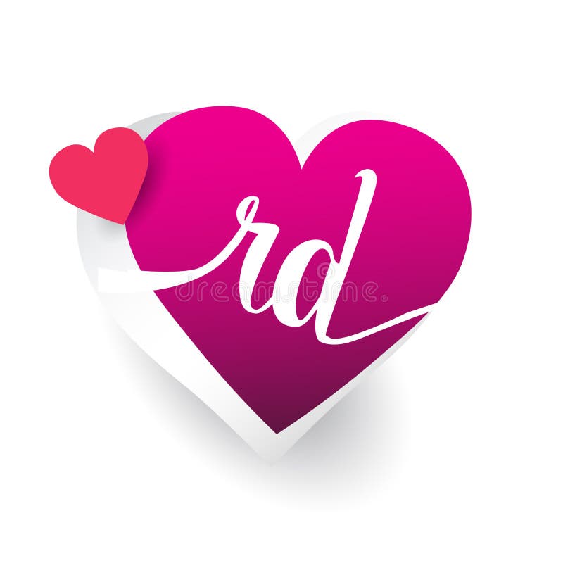 Initial Logo Letter RD with Heart Shape Red Colored, Logo Design for ...