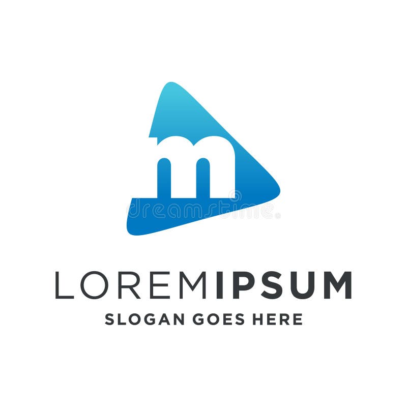 Initial Logo M in the Triangle. Negative Space Logo Stock Vector ...