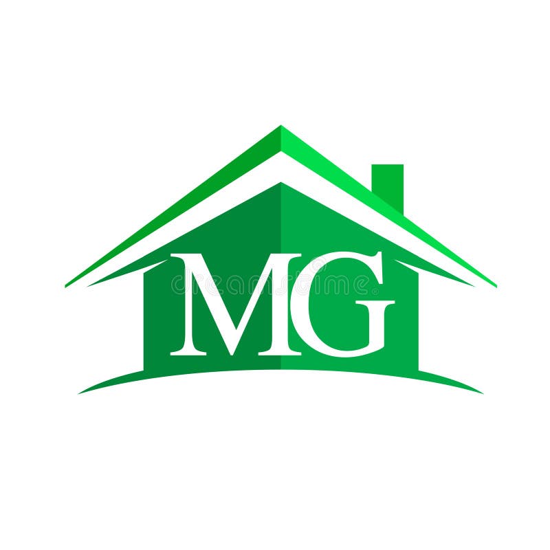 Initial Logo MG with House Icon and Green Color, Business Logo and ...