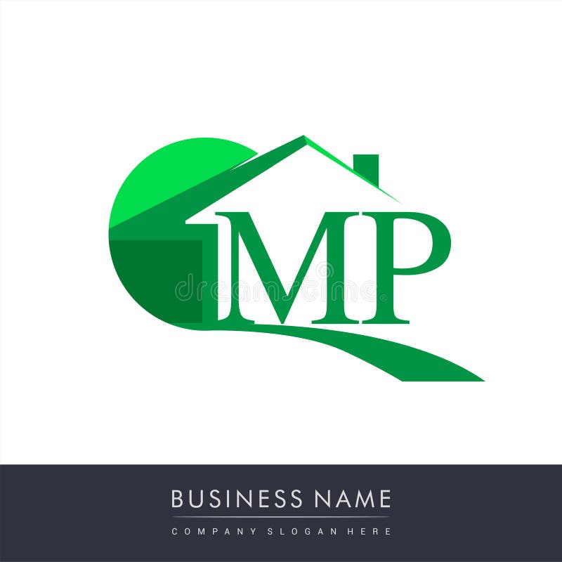 Initial Logo MP with House Icon, Business Logo and Property Developer ...