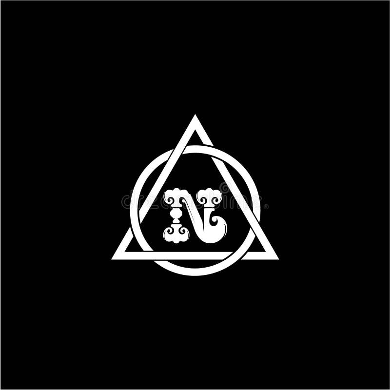 Initial Logo N Monogram, Creative, Minimalistic, with White Triangles ...