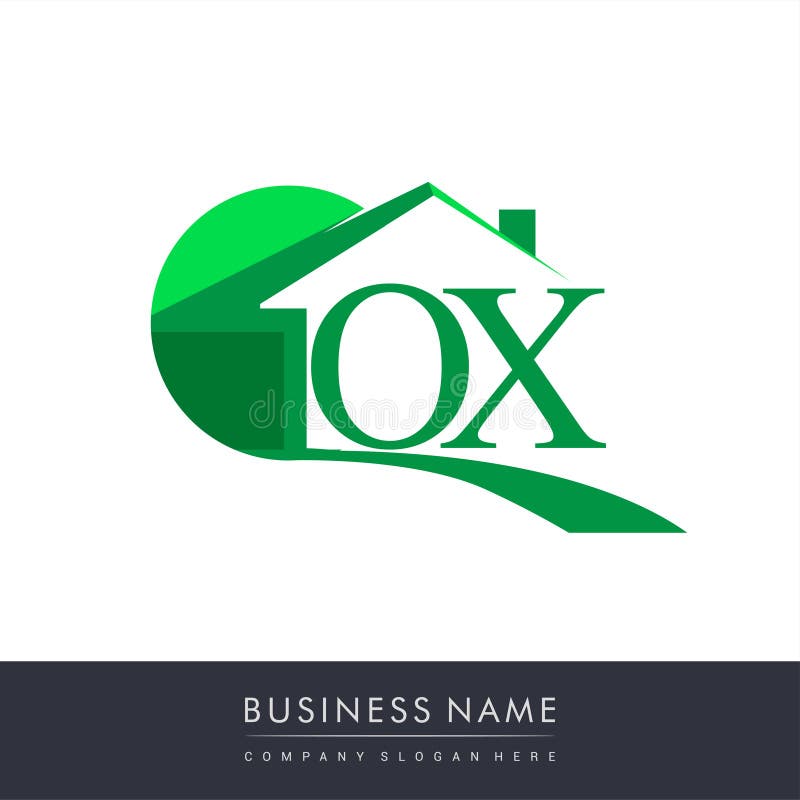 Initial Logo OX with House Icon, Business Logo and Property Developer ...