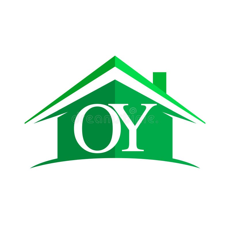 Initial Logo OY with House Icon and Green Color, Business Logo and ...