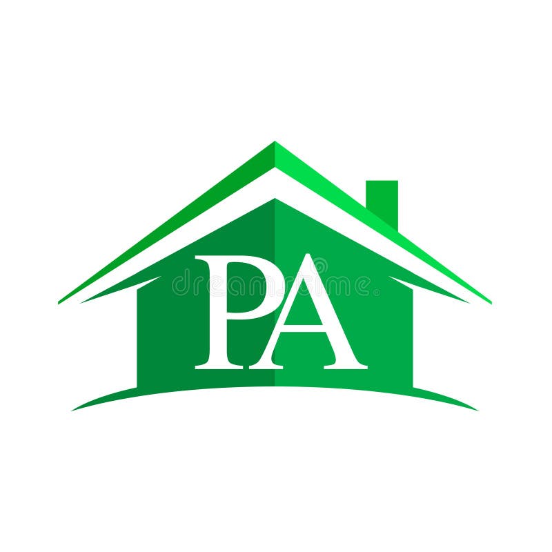 Initial Logo PA with House Icon and Green Color, Business Logo and ...