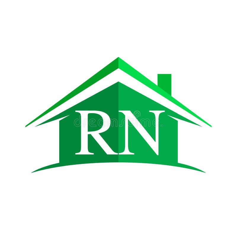 Initial Logo RN with House Icon and Green Color, Business Logo and ...
