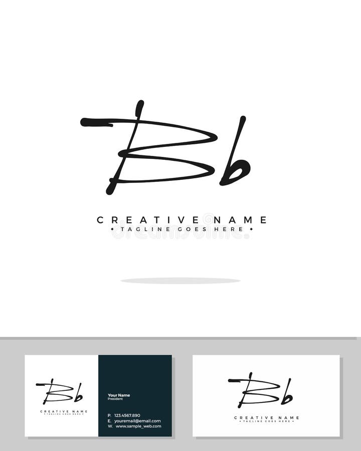 B BB Initial Logo Signature Vector. Handwriting Concept Logo. Stock ...