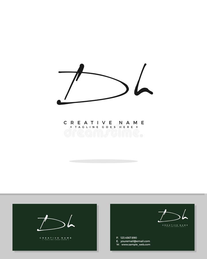 D H DH Initial Logo Signature Vector. Handwriting Concept Logo. Stock ...