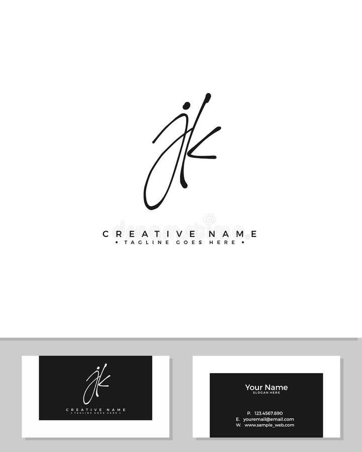 J K JK Initial Logo Signature Vector. Handwriting Concept Logo. Stock ...