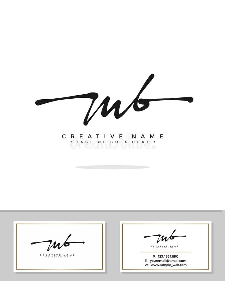 M B MB Initial Logo Signature Vector. Handwriting Concept Logo. Stock ...