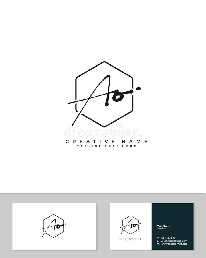 A O AO Initial Logo Signature Vector. Handwriting Concept Logo. Stock ...
