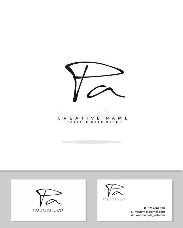 P a PA Initial Logo Signature Vector. Handwriting Concept Logo. Stock ...