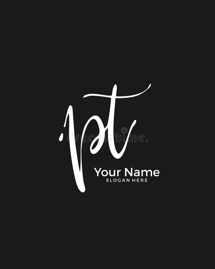P T PT Initial Logo Signature Vector. Handwriting Concept Logo. Stock ...