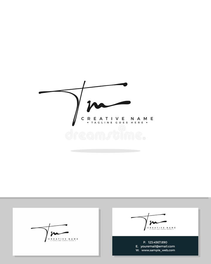 T M TM Initial Logo Signature Vector. Handwriting Concept Logo. Stock ...