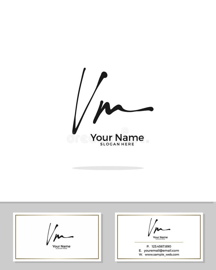V M VM Initial Logo Signature Vector. Handwriting Concept Logo. Stock ...