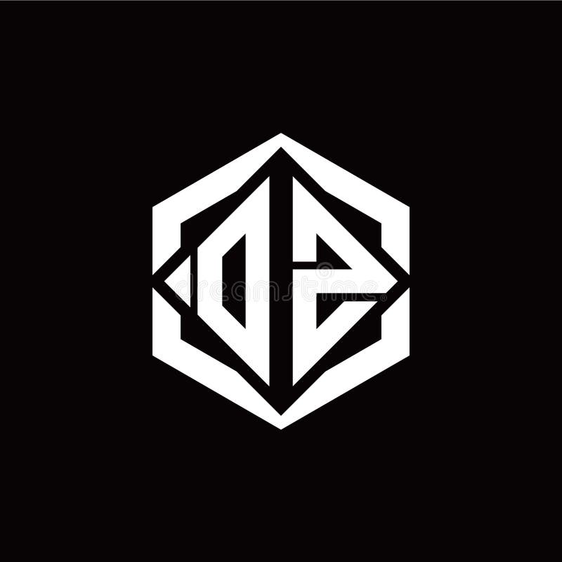 O Z Square Initial Logo with Polygon Element Stock Illustration ...