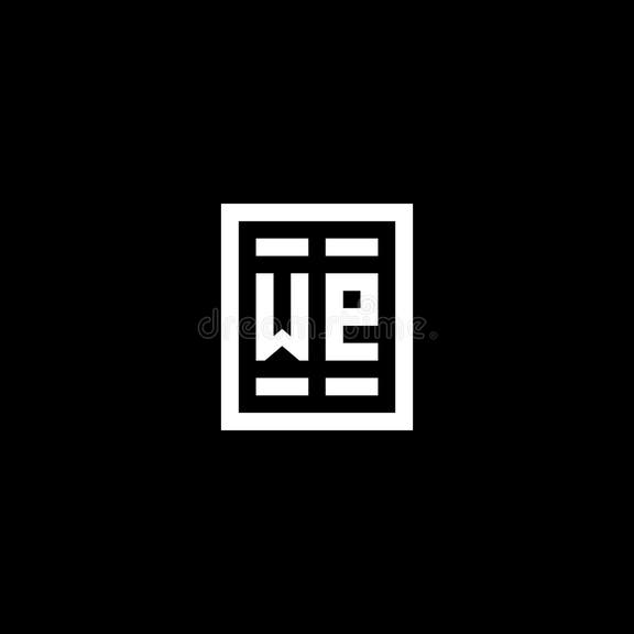 We Initial Logo with Square Rectangular Shape Style Stock Vector ...