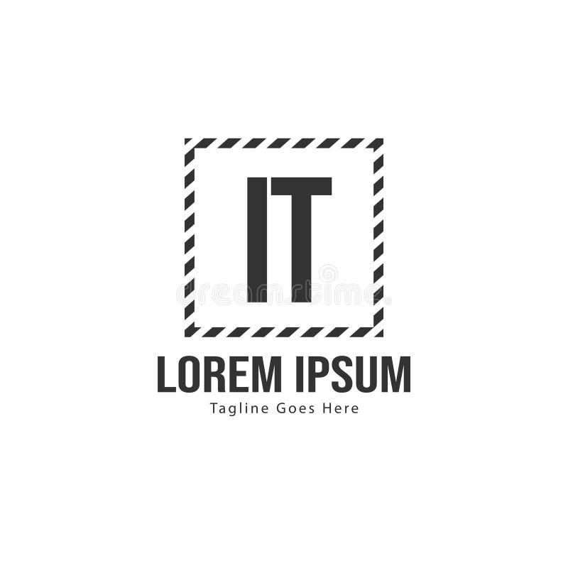 Initial it Logo Template with Modern Frame. Minimalist it Letter Logo ...