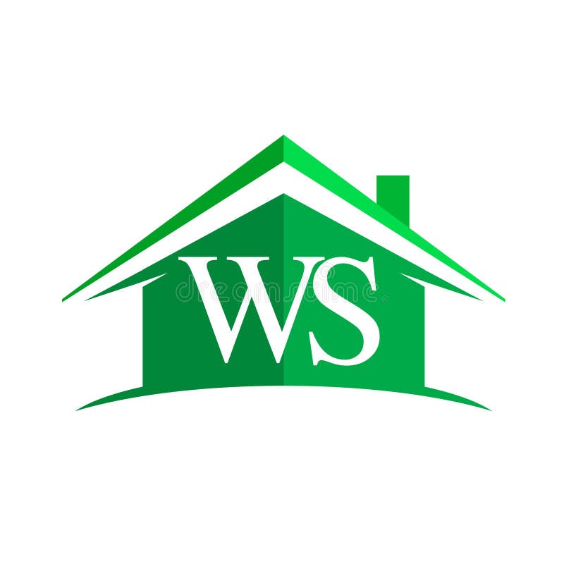 Initial Logo WS with House Icon and Green Color, Business Logo and ...