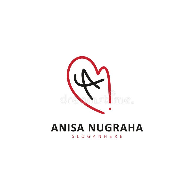 Initial an Love Logo Design Inspiration. Stock Vector - Illustration of ...