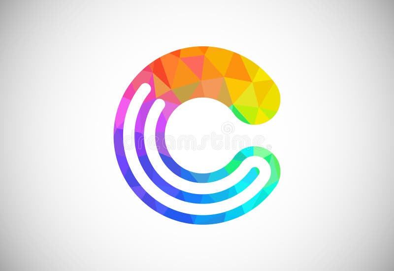 Initial Low Poly C Alphabet. Graphic Alphabet Symbol for Corporate ...