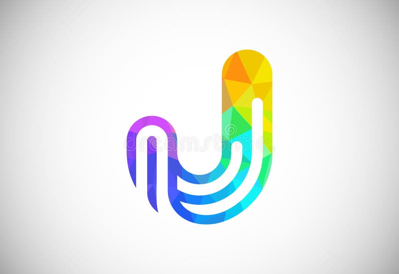 Initial Low Poly J Alphabet. Graphic Alphabet Symbol for Corporate ...