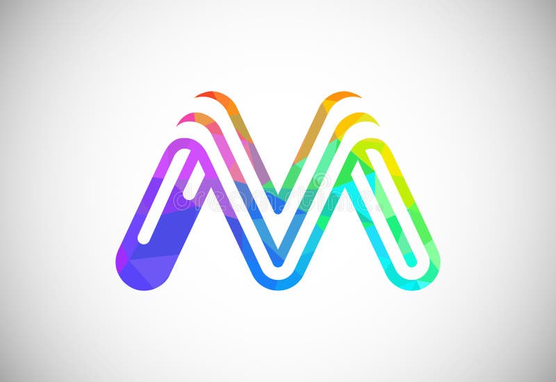 Initial Low Poly M Alphabet. Graphic Alphabet Symbol for Corporate ...