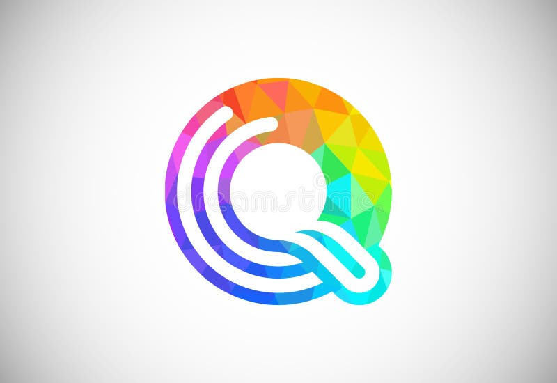 Initial Low Poly Q Alphabet. Graphic Alphabet Symbol for Corporate ...