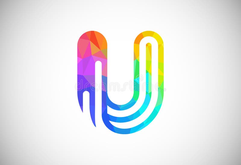 Initial Low Poly U Alphabet. Graphic Alphabet Symbol for Corporate ...