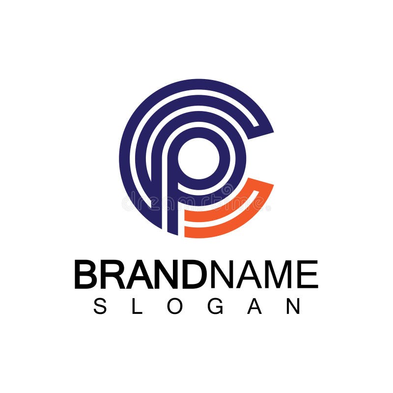 Initial Lowercase Letter Logo Cp,pc, P Inside C, Monogram Rounded Shape ...