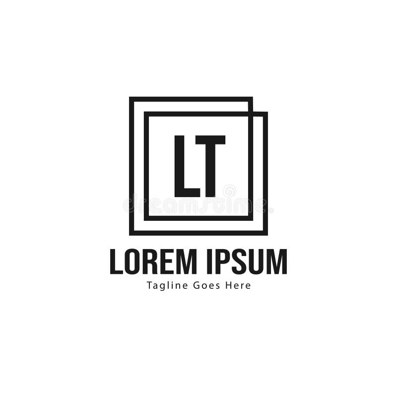Initial LT Logo Template with Modern Frame. Minimalist LT Letter Logo ...