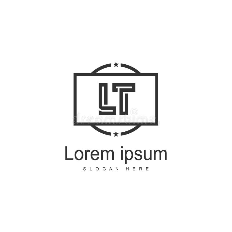Initial LT Logo Template with Modern Frame. Minimalist LT Letter Logo ...