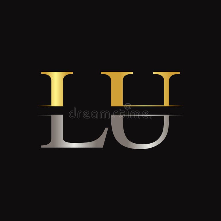 Initial LU Letter Logo Design Vector Template. Abstract Black Letter LU ...