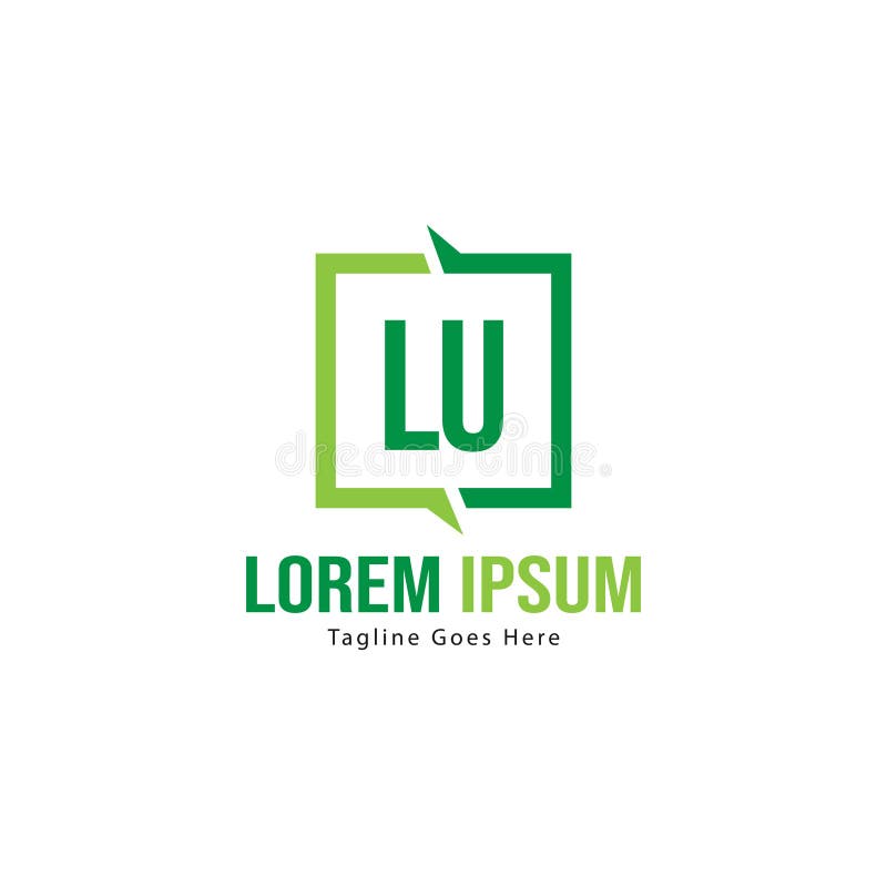 Initial LU Logo Template with Modern Frame. Minimalist LU Letter Logo ...