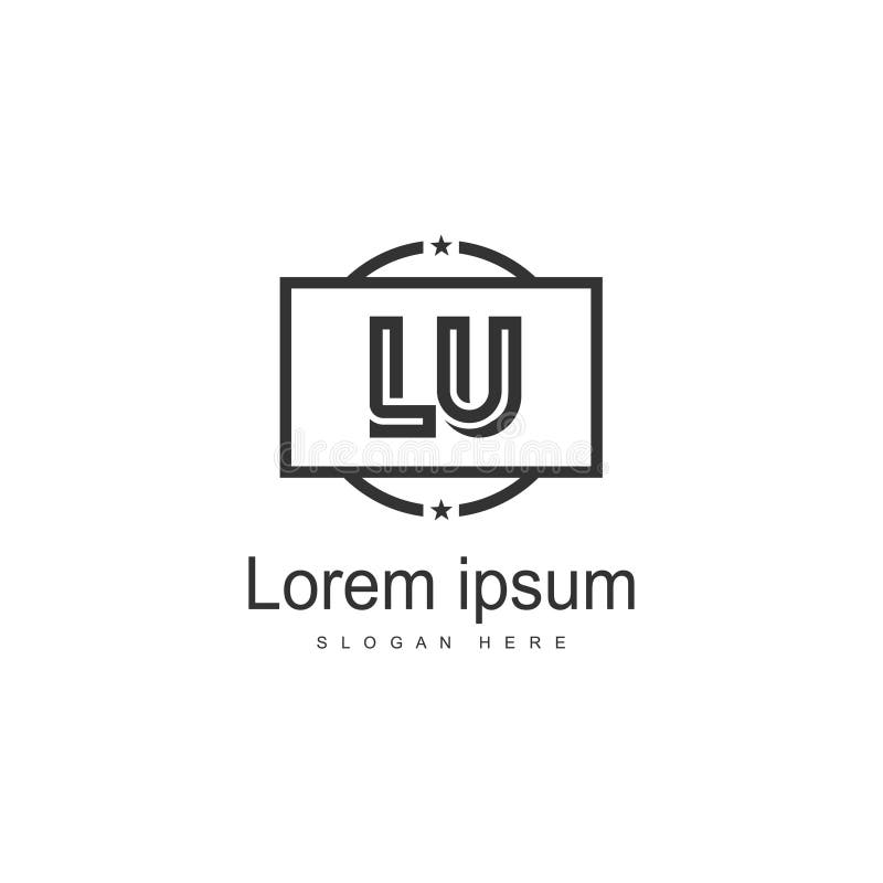 Initial LU Logo Template with Modern Frame. Minimalist LU Letter Logo ...